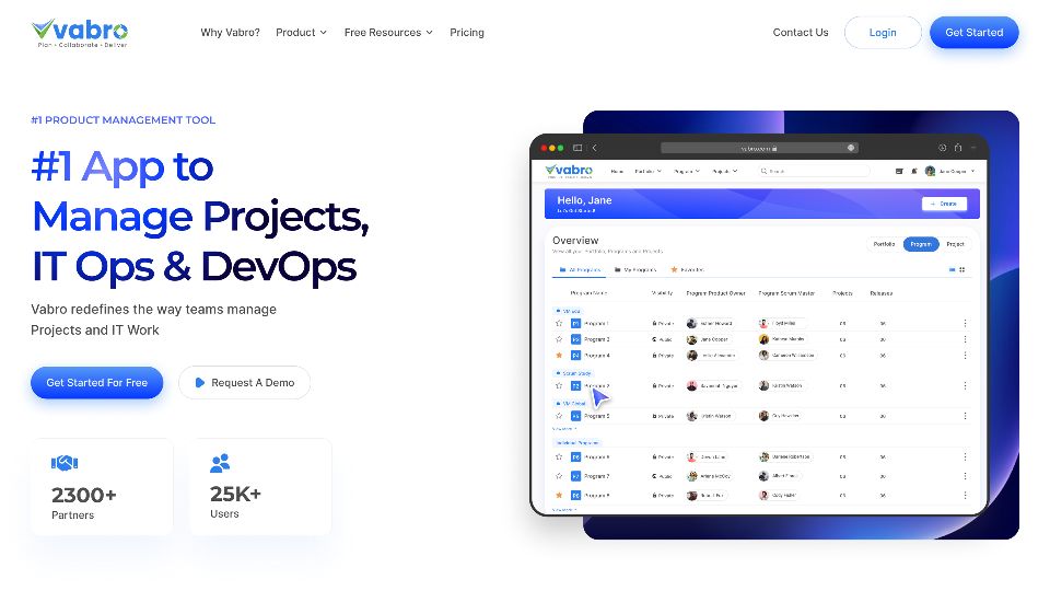 How can I use project planning tools in Vabro?