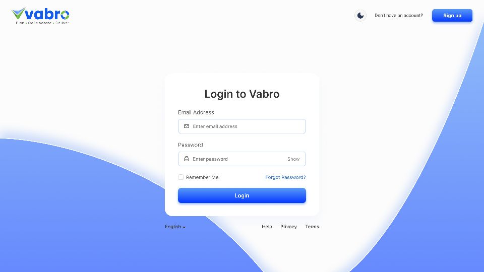 How do you perform a Vabro log in?